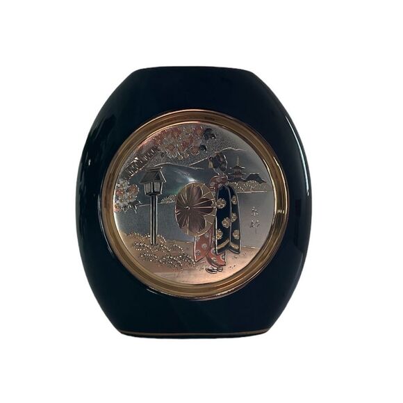 Chokin | Accents | Chokin Blackvintage Geisha Engraved 2k Gold Vase ...